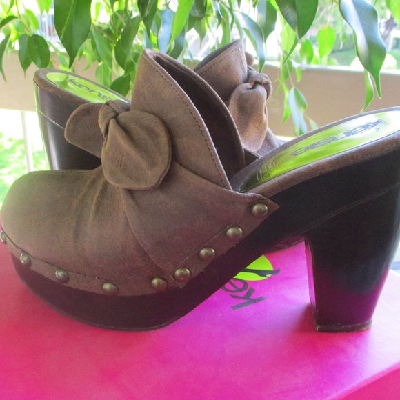 Kensie Girl | Shoes | Leather Platform Clogs Cognac Brown Kensie Girl ...